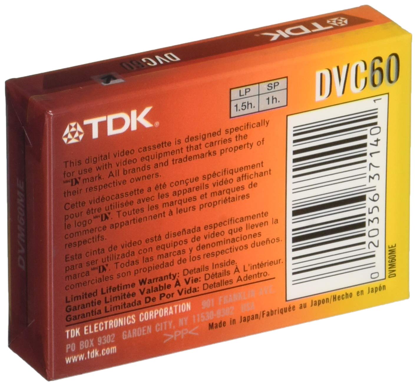 TDK Video DVC Mini Digital 60 minute 2/PK W Hangtab
