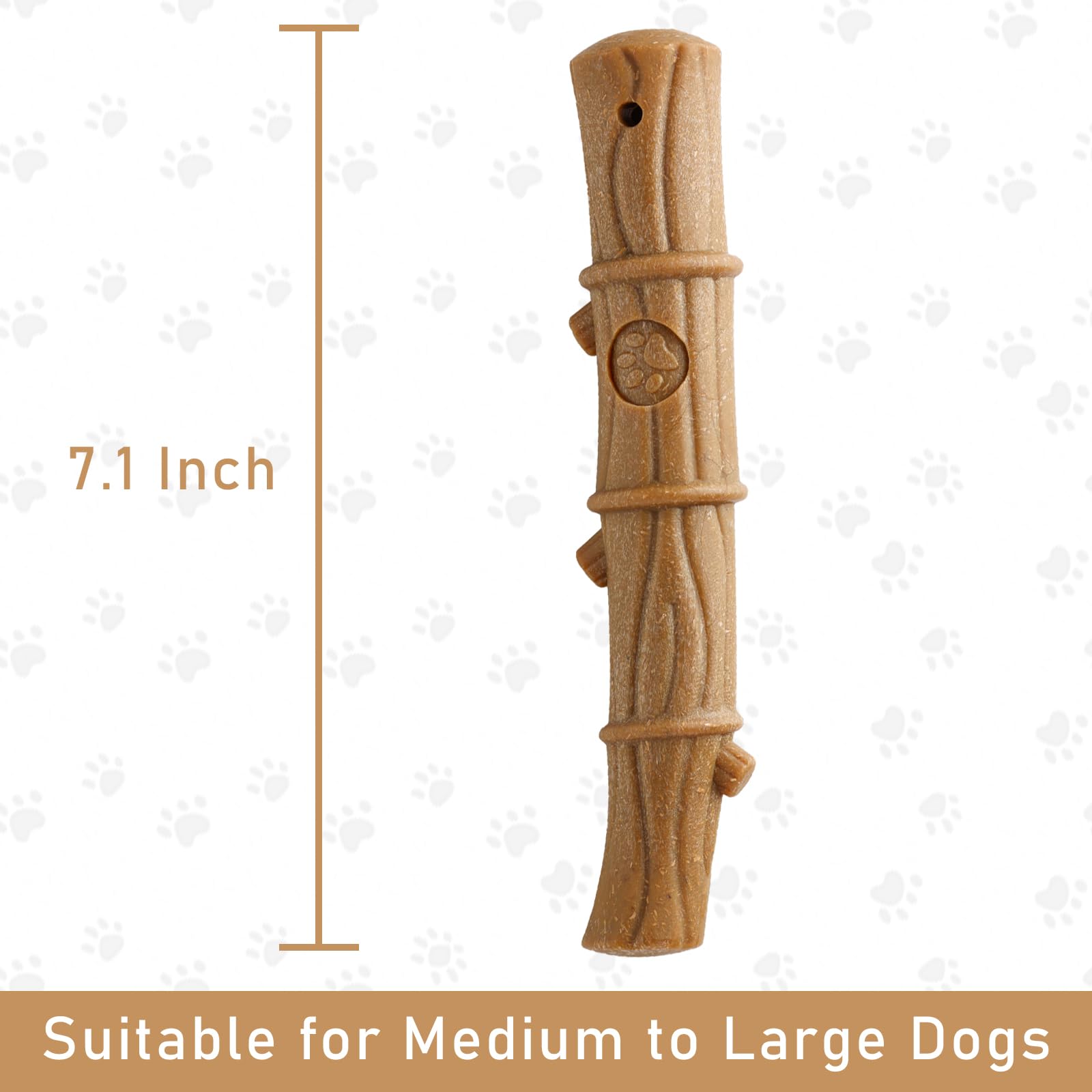 Fgnaic 2 Pack Doy Chew Toy for Aggressive Chewer, Easy Grip Non Splintering Alternative to Real Wood Large Dog Chew Toys