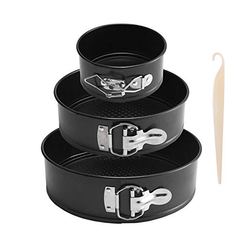 CANDeal Cake Tin Set, Quick Release Springform Cake Tin 4''/7''/9'' Round Non-Stick Cake Pan Bake Tray Tins with Loose Base (Easy-demould Spatula Included)
