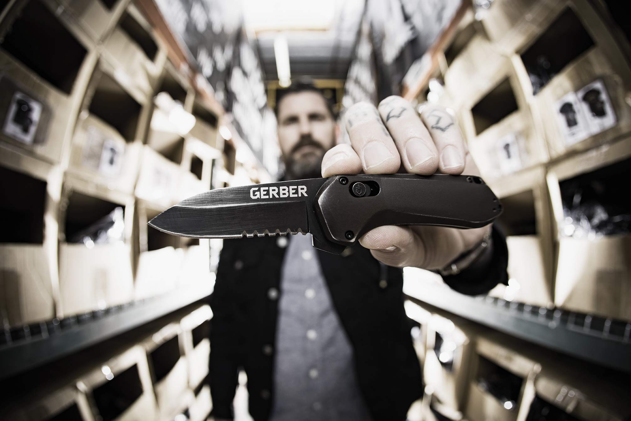 Gerber Gear Gerber Highbrow Compact, Pocket Knife with Assisted Open, Fine Edge Blade, Blue [31-003511]