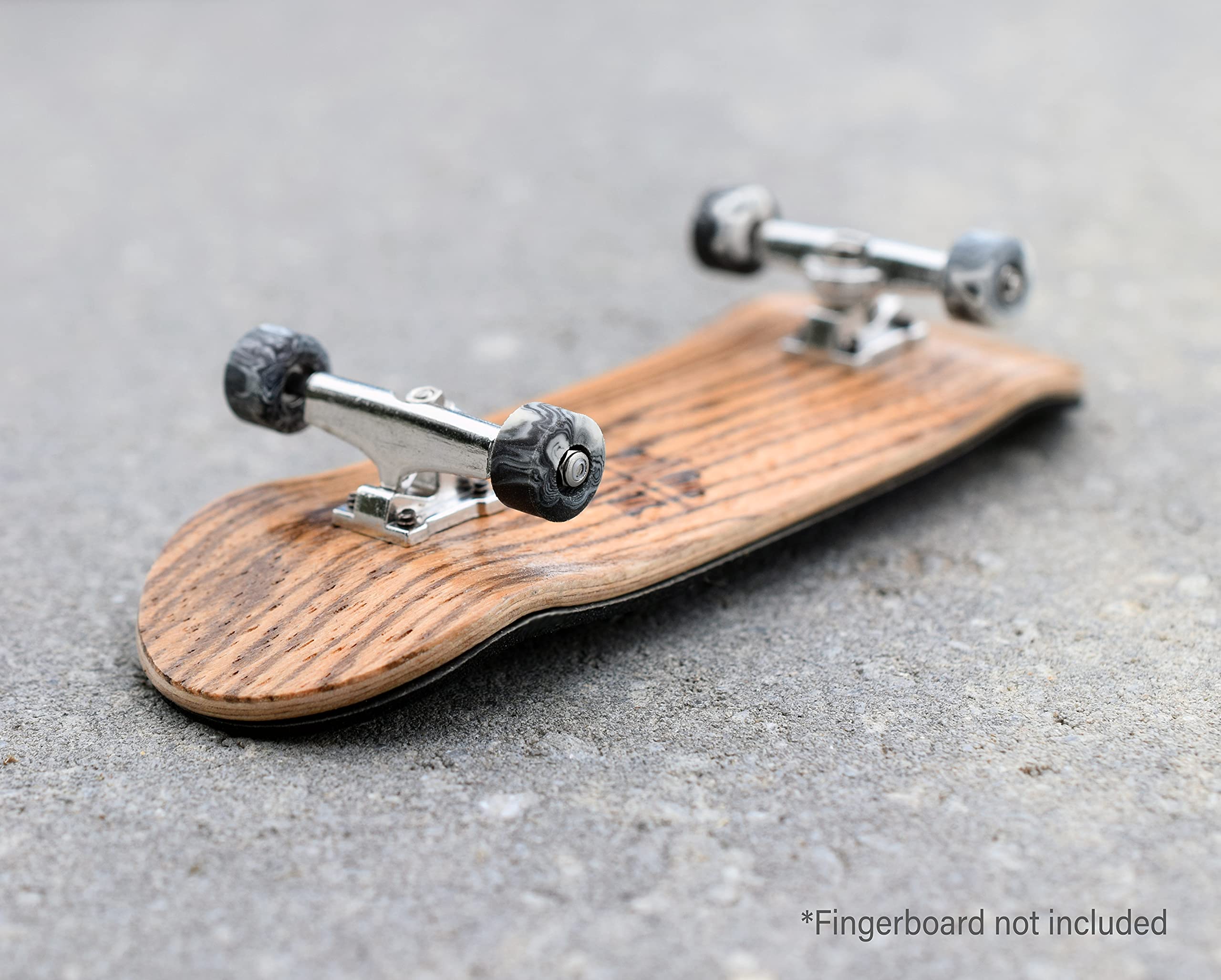 Teak Tuning Apex 61D Urethane Fingerboard Wheels - New Street Shape, 7.7mm Diameter - Ultra Spin Bearings - Made in The USA - Grey & White Swirl Colorway