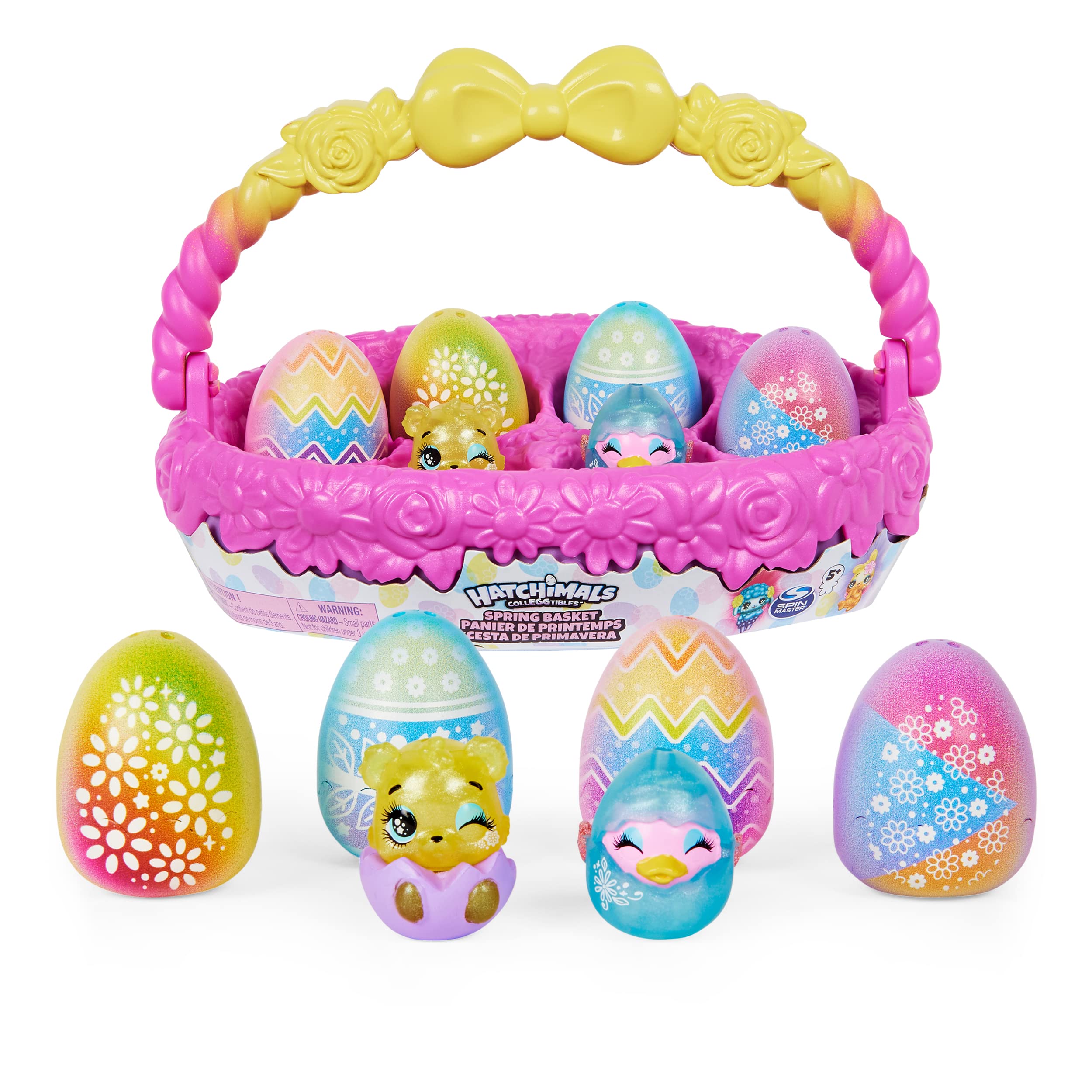 Hatchimals CollEGGtibles, Spring Toy Basket with 5 and 3 Pets, Kids Toys for Girls Ages 5 and up
