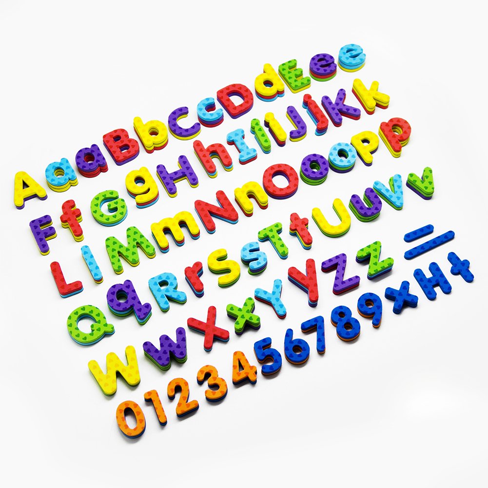 Magnetic Letters and Numbers, Fun Alphabet Kit for Kids, ABC Educational Toys, Refrigerator Magnets with Dry Erase Magnetic Board Preschool Toy - 112PCS