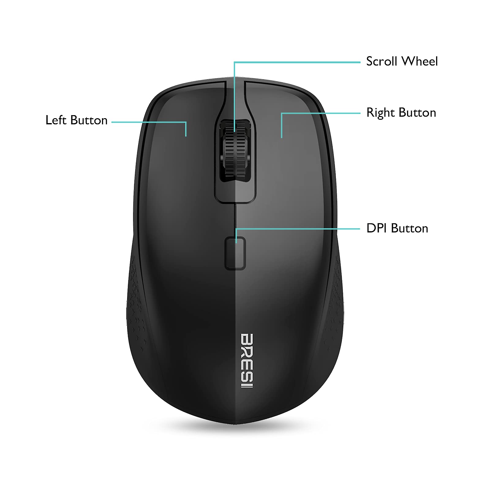BreSii Wireless Bluetooth Mouse: Wireless Mouse for Laptop, 5PACK Bluetooth Computer Mouse Ergonomic Optical Mice Wireless Silent USB Mouse for IPAD MacBook Tablet Notebook PC Phones