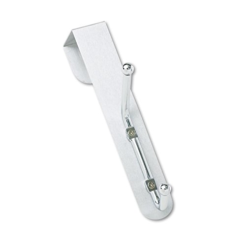 Safco 4166 Over-The-Door Double Coat Hook Chrome-Plated Steel Satin Aluminum Base