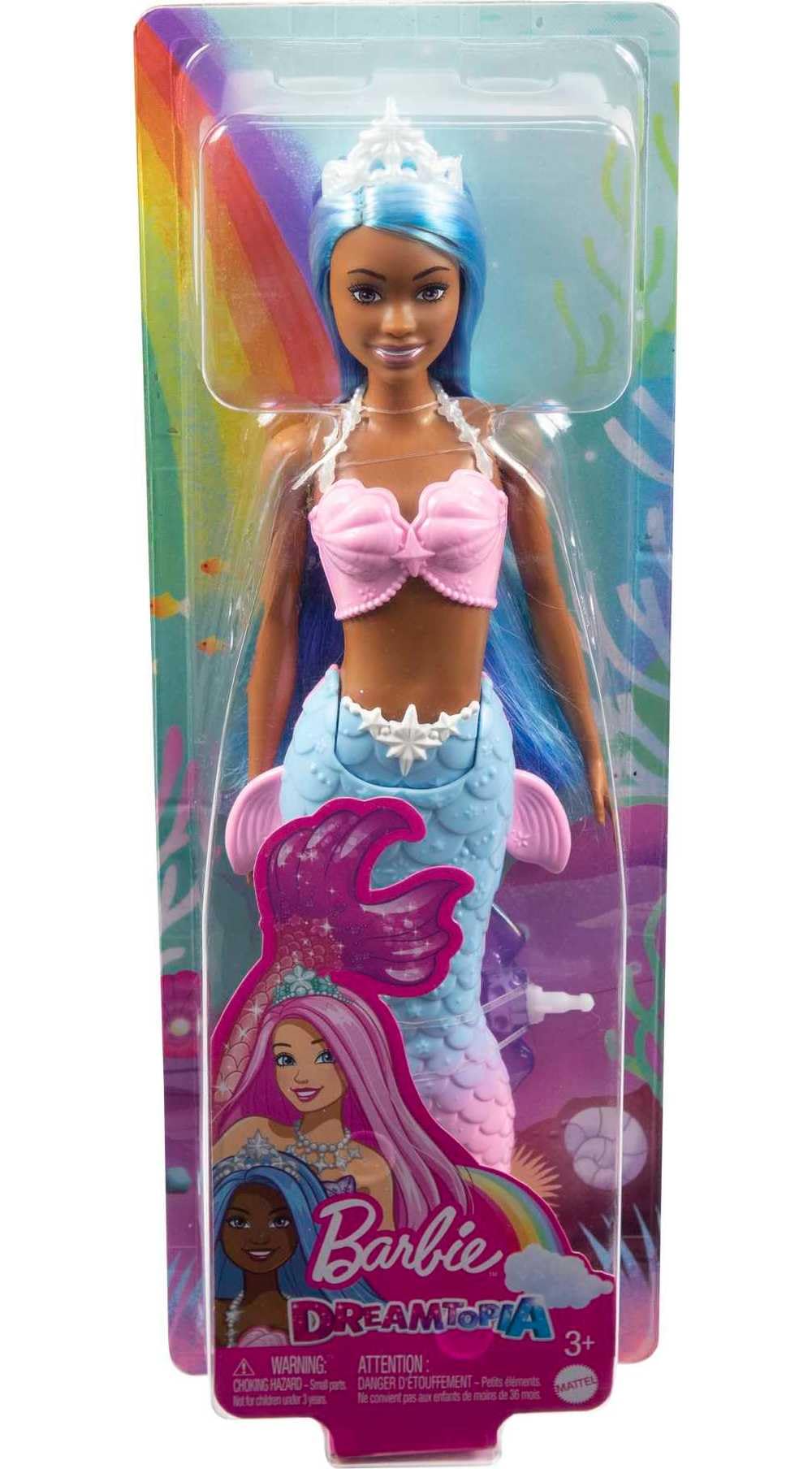 Barbie Dreamtopia Mermaid Doll with Blue Hair, Pink & Blue Ombre Tail & Headband Accessory