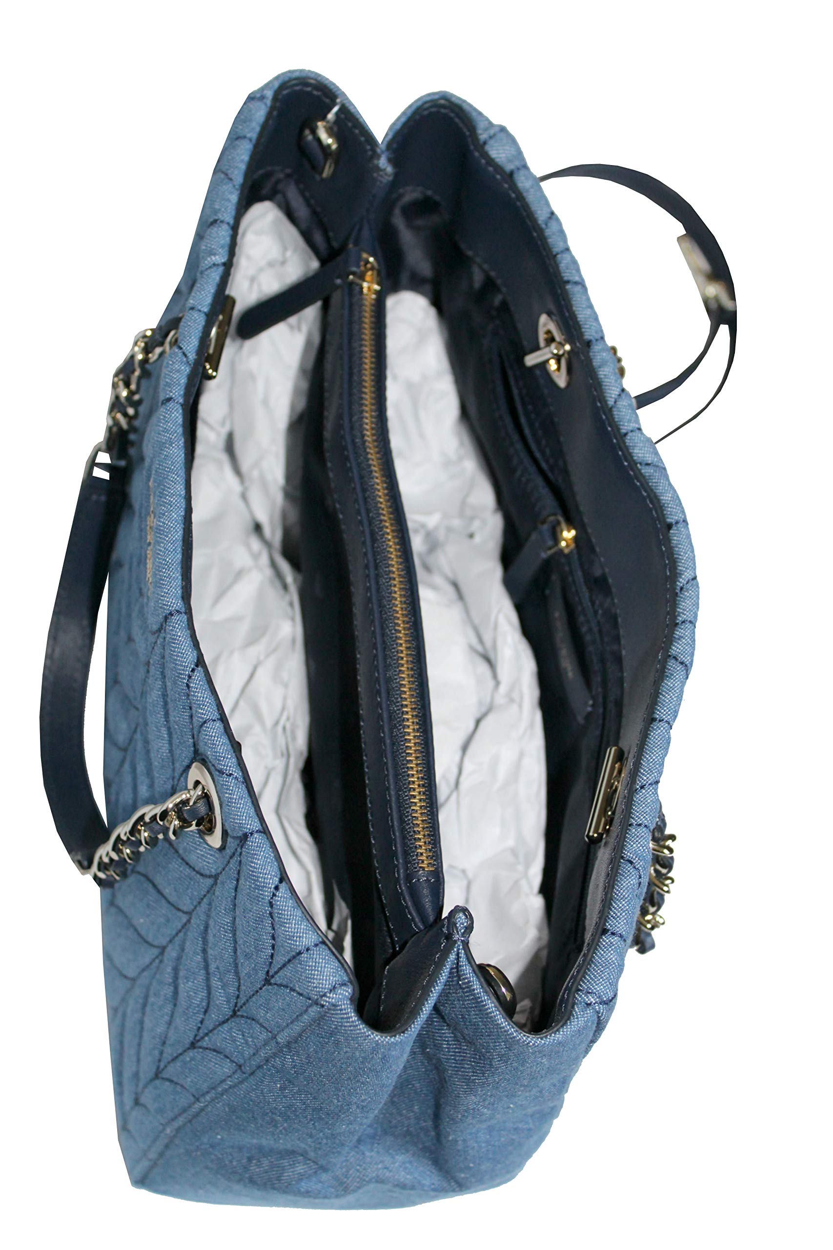 Kate Spade New York Meena Briar Lane Quilted Purse Women's Denim Handbag, 12"H x 8"W x 5"D