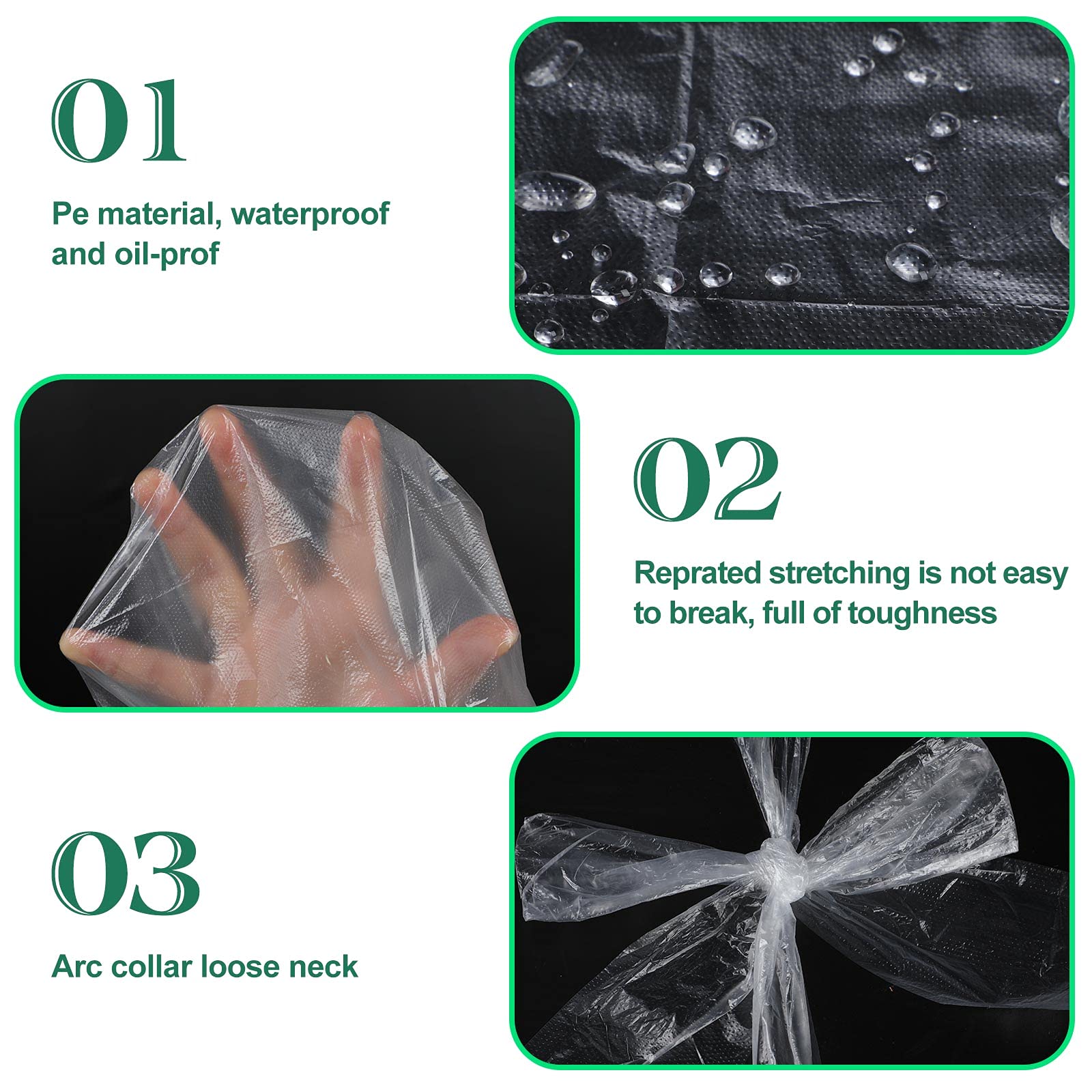SATINIOR 50 Pieces Disposable Aprons Plastic Aprons for Kids Waterproof Oil Proof Small Clear Polythene Children Cooking Apron for Painting Cooking Eating Teaching DIY Craft Picnic