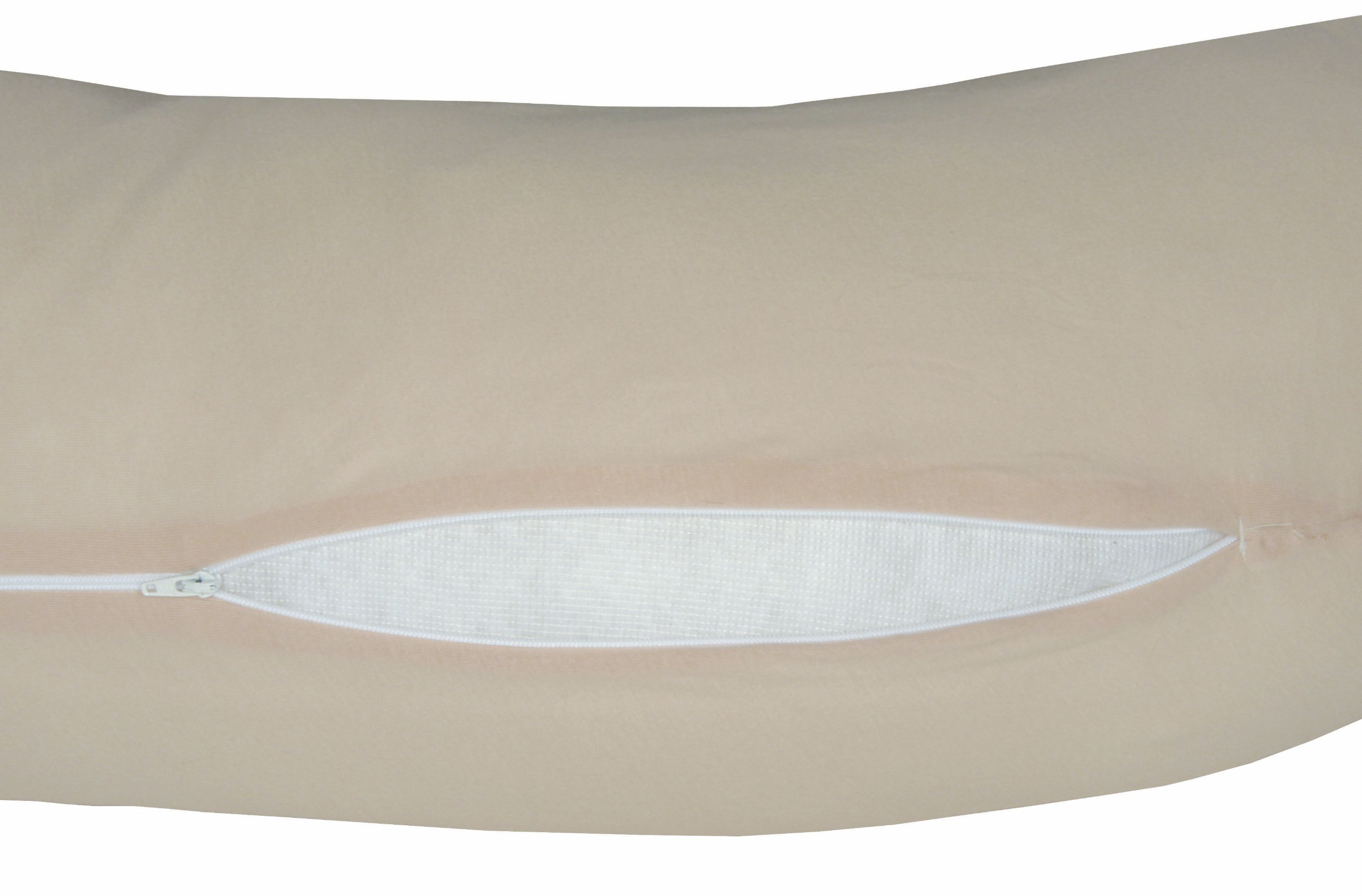 Snoogle Chic Jersey - Snoogle Replacement Cover ONLY, NOT Pillow with Zipper for Easy Use - Sand