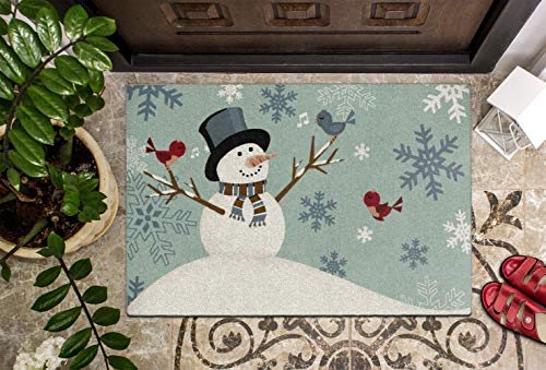 Brumlow MILLS Snowman Songs Holiday Decorative Christmas Celebration Area Rug for Front Door, Entryway, Kitchen or Bedroom Mat, 2'6" x 3'10", Teal