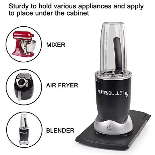 Kitchen Appliance Sliding Tray, Bruvoalon Coffee Slider, Sliding Tray for Coffee Maker, Kitchen Aid Mixer, Blenders and Air Fryer, Appliance Slider for Coutertop with Rolling Wheels (3 Pack)