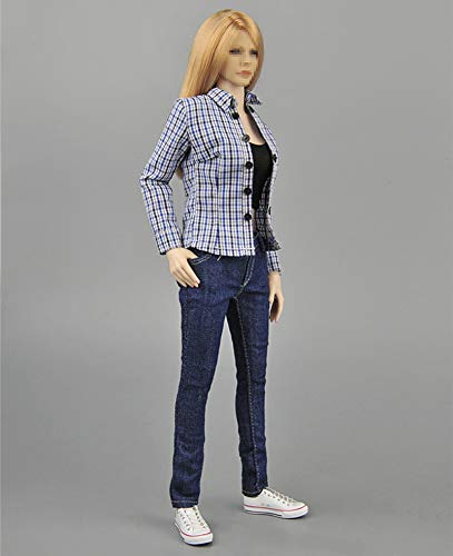 HiPlay 1/6 Scale Female Figure Doll Clothes, Handmade Full Suit, Jacket + Blouse + Pants + Belt Outfit for 12" Female Action Figure CM007(A)