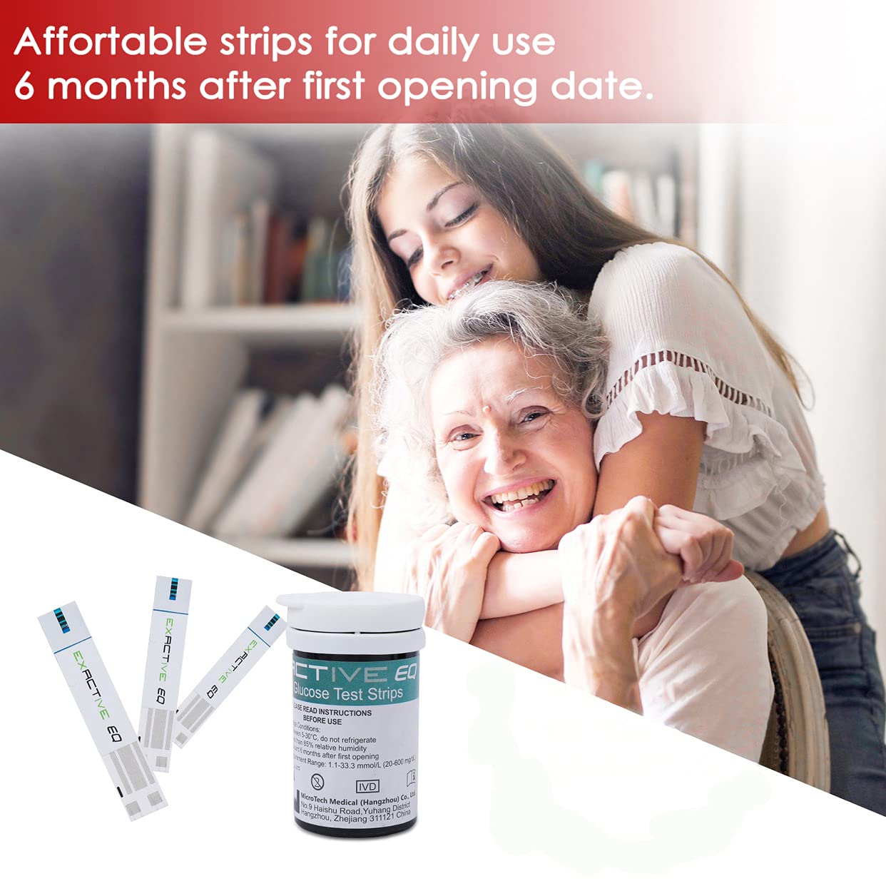 EXACTIVE EQ Diabetes Test Strips Blood Glucose Test Strips x 50, Lancets x 50 Test Strips, Blood Suger Test Strips