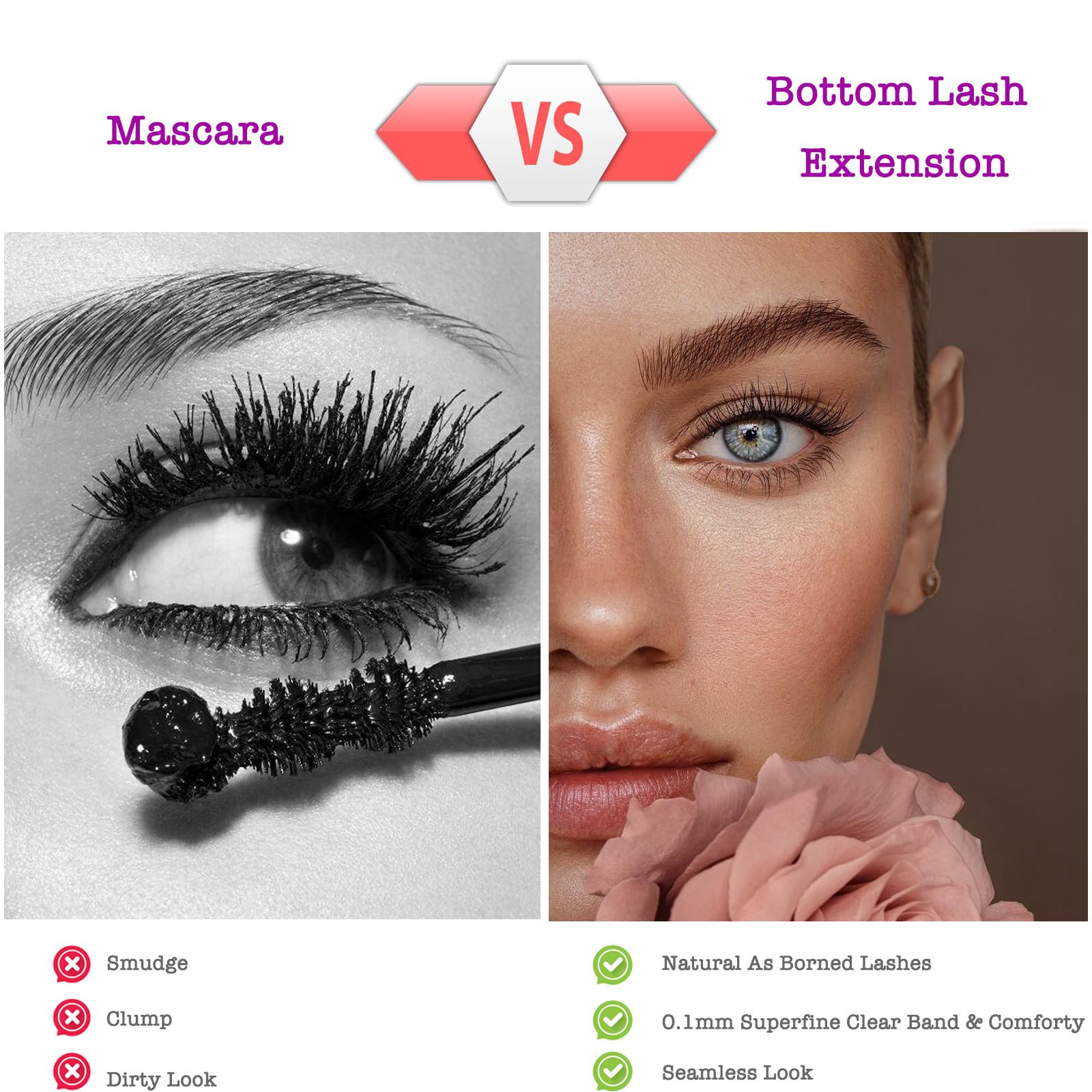 Bottom Lash Clusters DIY Lash Extension TEESTOU 60pcs Lower Individual Lashes Wispy Natural look 7mm Clear Band Wide Stem Under Eyelash Clusters for Daily Makeup (Bottom Lash Extesnion-X02-7mm)