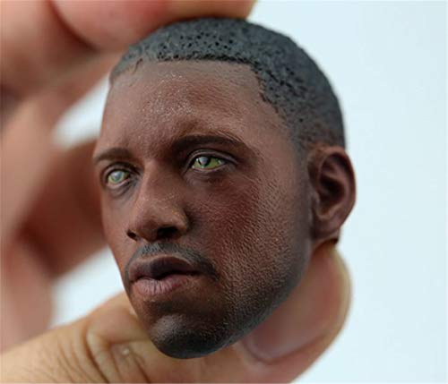 HiPlay 1/6 Scale African American Male Figure Head Sculpt Series, Handsome Men Tough Guy, Doll Head for 12" Action Figure Phicen, TBLeague, HT HS004(F)