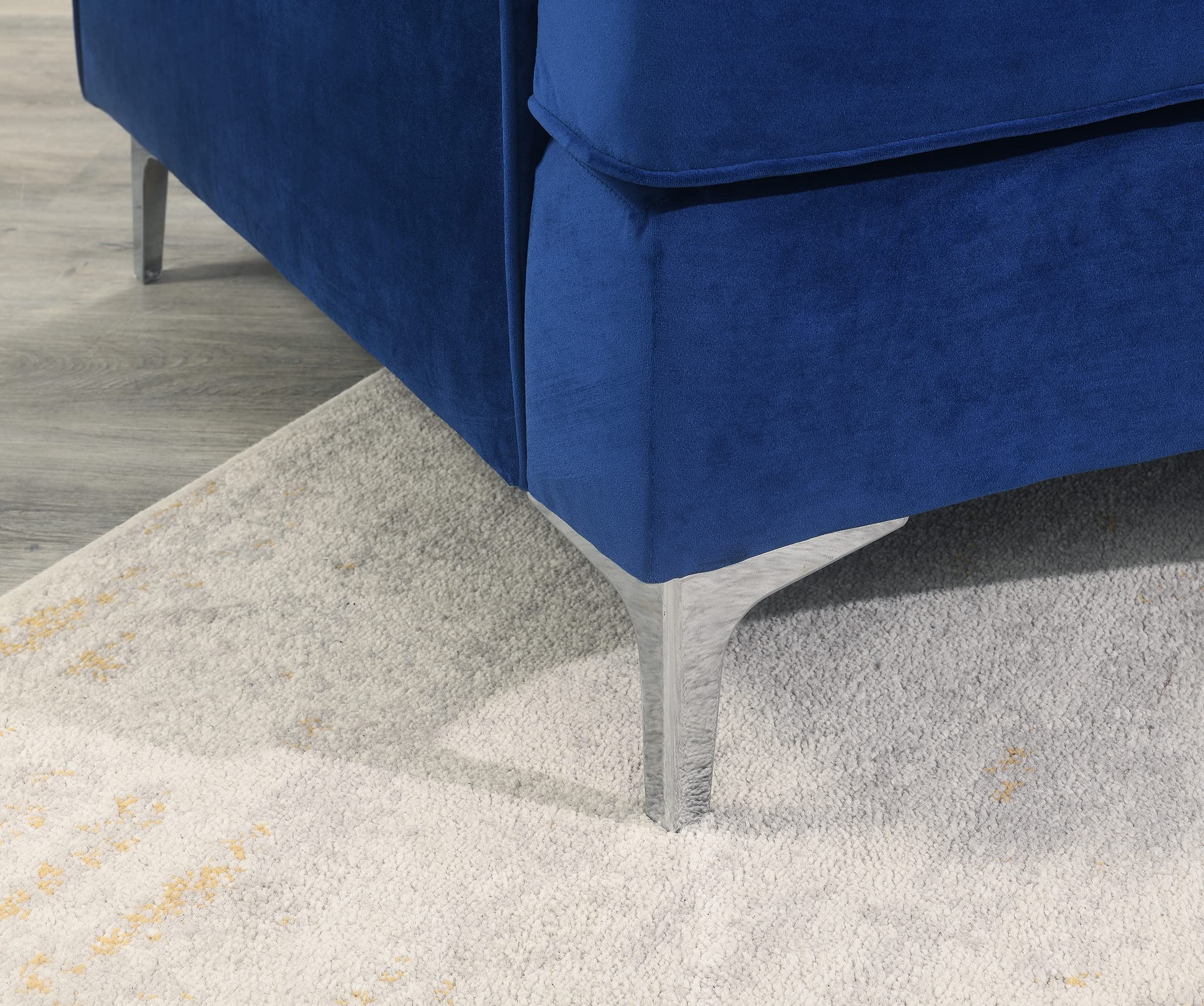 Legend Furniture Curved Sofa Velvet Symmetrical Modular Round couches for Living Room Sectional, 142" L x 32" D x 36" H, Blue