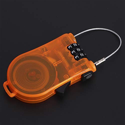Bike Lock, Cable Luggage Lock, 3 Digit Combination Lock with 1 M Retractable Cable, for Bike, Cabinets Toolboxes
