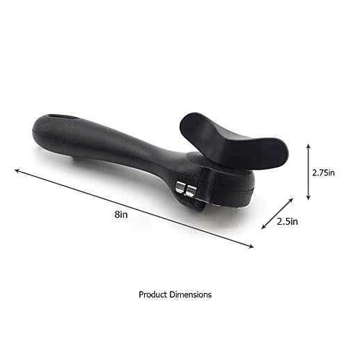 Can Opener - Safe Cut Stainless Steel Can Opener with Ring Pull, Perfect Can Operner For Home Chefs and Restauraunts, 8 x 2.5 x 2.75 inches, Black