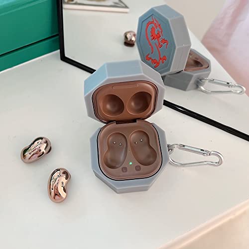 HENJI Earphone Case for Samsung Galaxy Buds 2 & Buds Live & Buds Pro, Soft Silicone 3D Cute Cartoon Cool Dragon Talisman Cover for Samsung Galaxy Buds Live (Talisman)