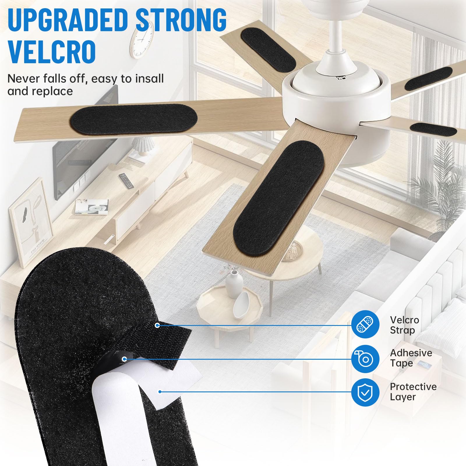 Ceiling Fan Filters for Blades,Ztaussi 5pcs Activated Coconut Shell Carbon Air Filters, Charcoal Vent Filter for Home, Cleaner Air, Dust Control