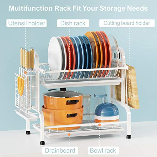 iSPECLE Dish Drying Rack and Sink Caddy, Stainless Steel Dish Rack and 3-in-1 Kitchen Sponge Holder, Bundle Sales, 2 Packs