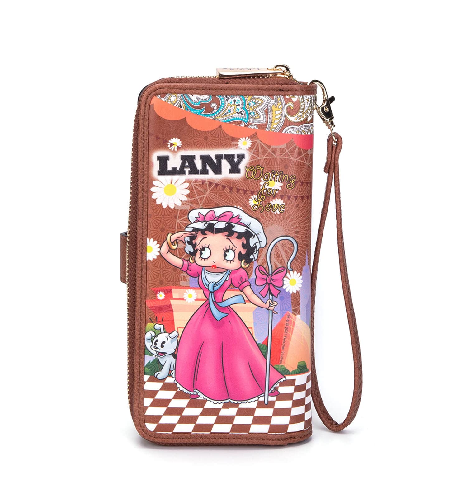 Betty Boop "Paris" Vegan PU Tote Bag and Wallet Set (Brown: Cowhide)