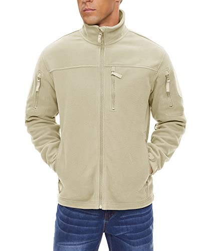 CRYSULLY Men's Winter Warm Jacket Snow Outswear Coat Fleece Lining Hiking Skiing Beige