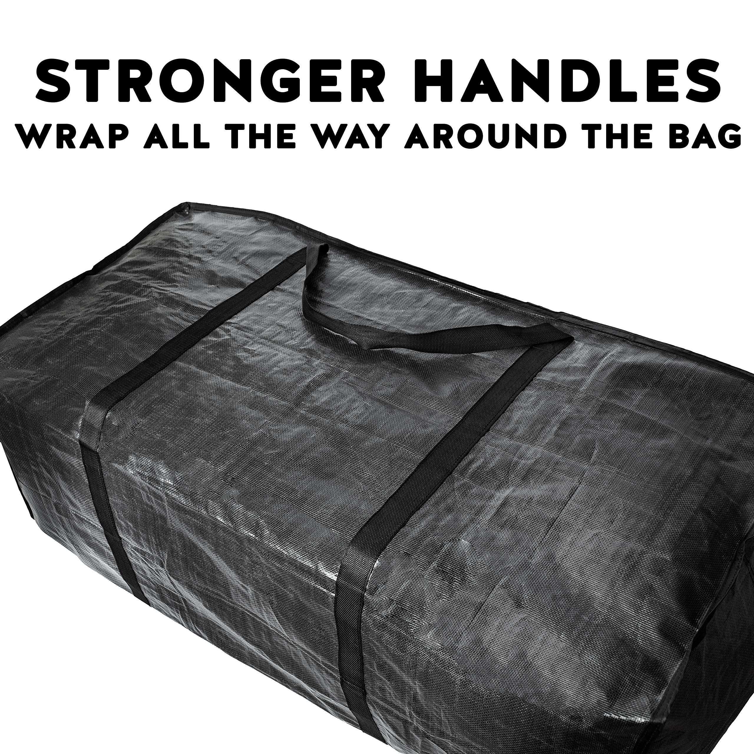 BAG-THAT! 2 Pack XXL Jumbo Extra Large Heavy Duty Stronger Handles Storage Bags Moving Totes Zippered Reusable Wrap Around Storage Totes