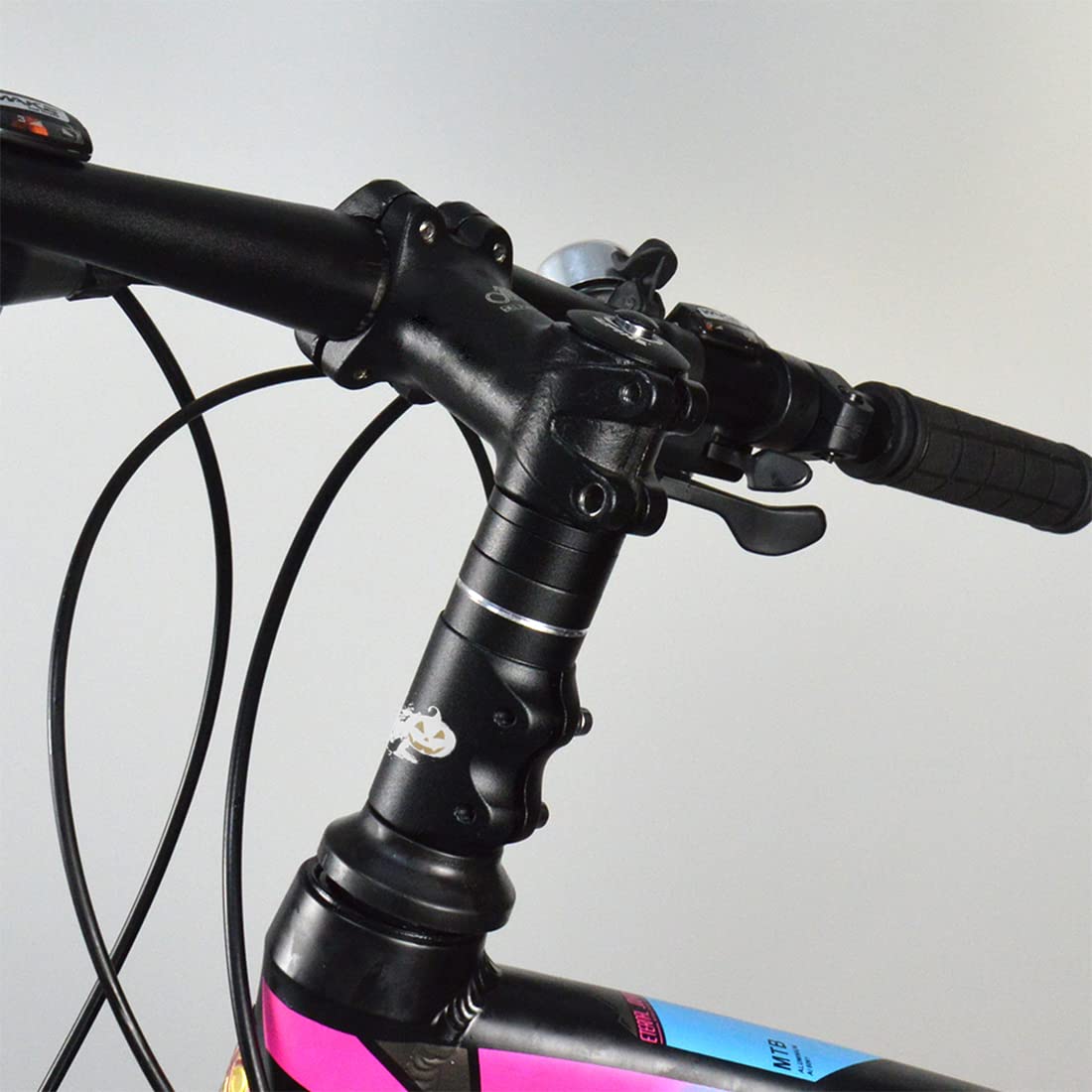 Bike Stem Riser Wake Bike Fork Stem Extender Bicycle Handlebar Raiser Head Up Adapter Suitable for Mountain Bike, Road Bike, MTB, BMX (Aluminium Alloy, Adjustable, Black)