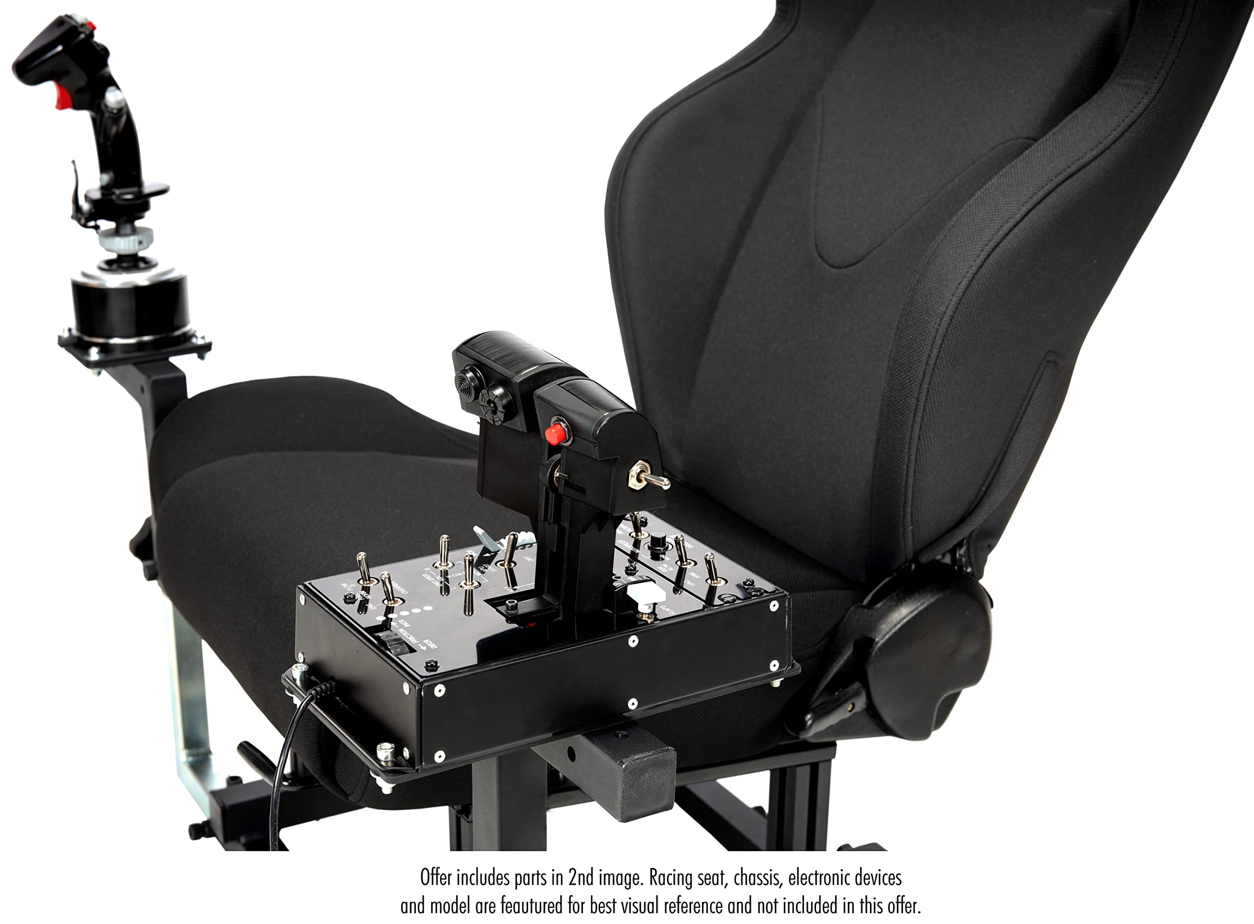 OpenWheeler | Configuration 2 | Flight Simulator HOTAS Side by Side Mount | Fits Thrustmaster Warthog, VirPil WarBRD, MongoosT-50CM2, VKB Gunfighter, WinWing Orion, Super Libra VirPil MongoosT-50CM3