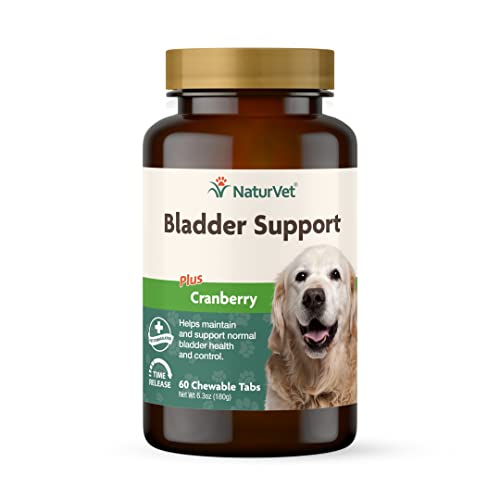 NaturVet â Bladder Support for Dogs â Plus Cranberry | Supports Healthy Bladder Control & Normal Urination | 60 Time Release Chewable Tablets