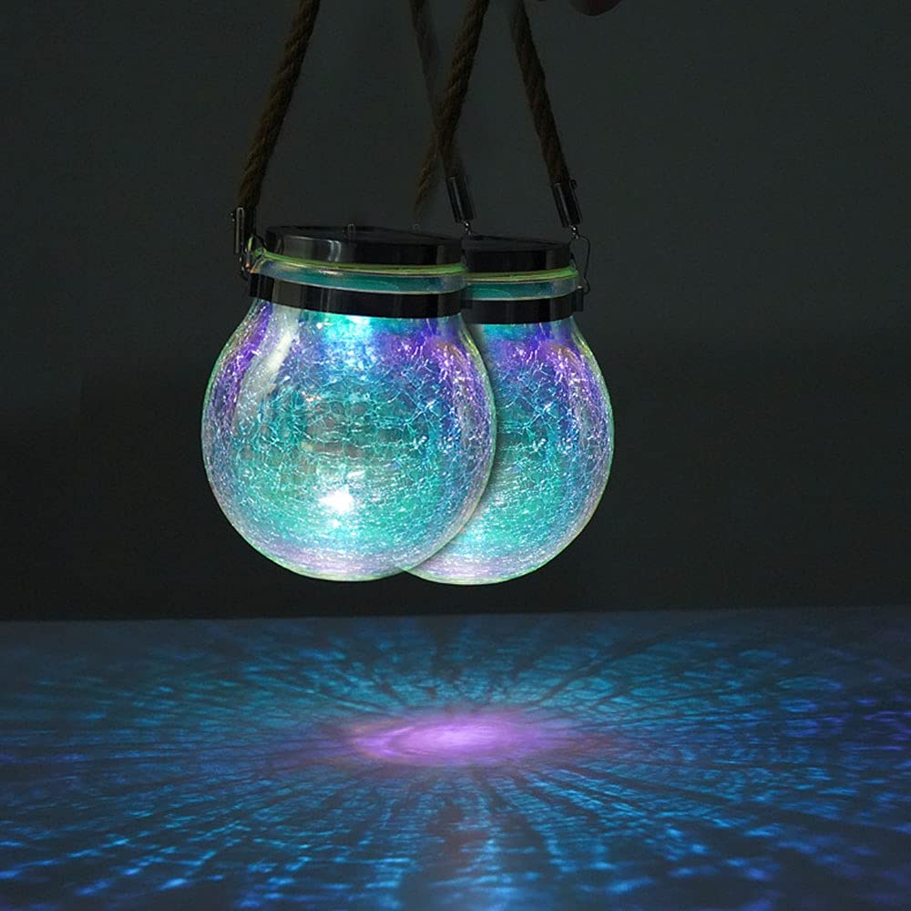 LANSCARE Solar Lanterns Lights Outdoor Decorative Solar Waterproof for Home Garden Yard Patio Outdoor Wedding Birthday Party Decorations (Fantasy Star, 2pack)