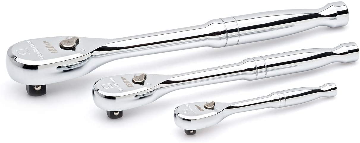 GEARWRENCH 3 Piece 120XP Teardrop Ratchet Set | 1/4 Inch, 3/8 Inch & 1/2 Inch Drive| 81206P