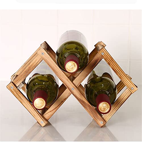 DOUBA Wooden Wine Rack 3 Bottle Rack Bar Display Folding Wooden Wine Rack Wine Bottle Rack (Color : D, Size