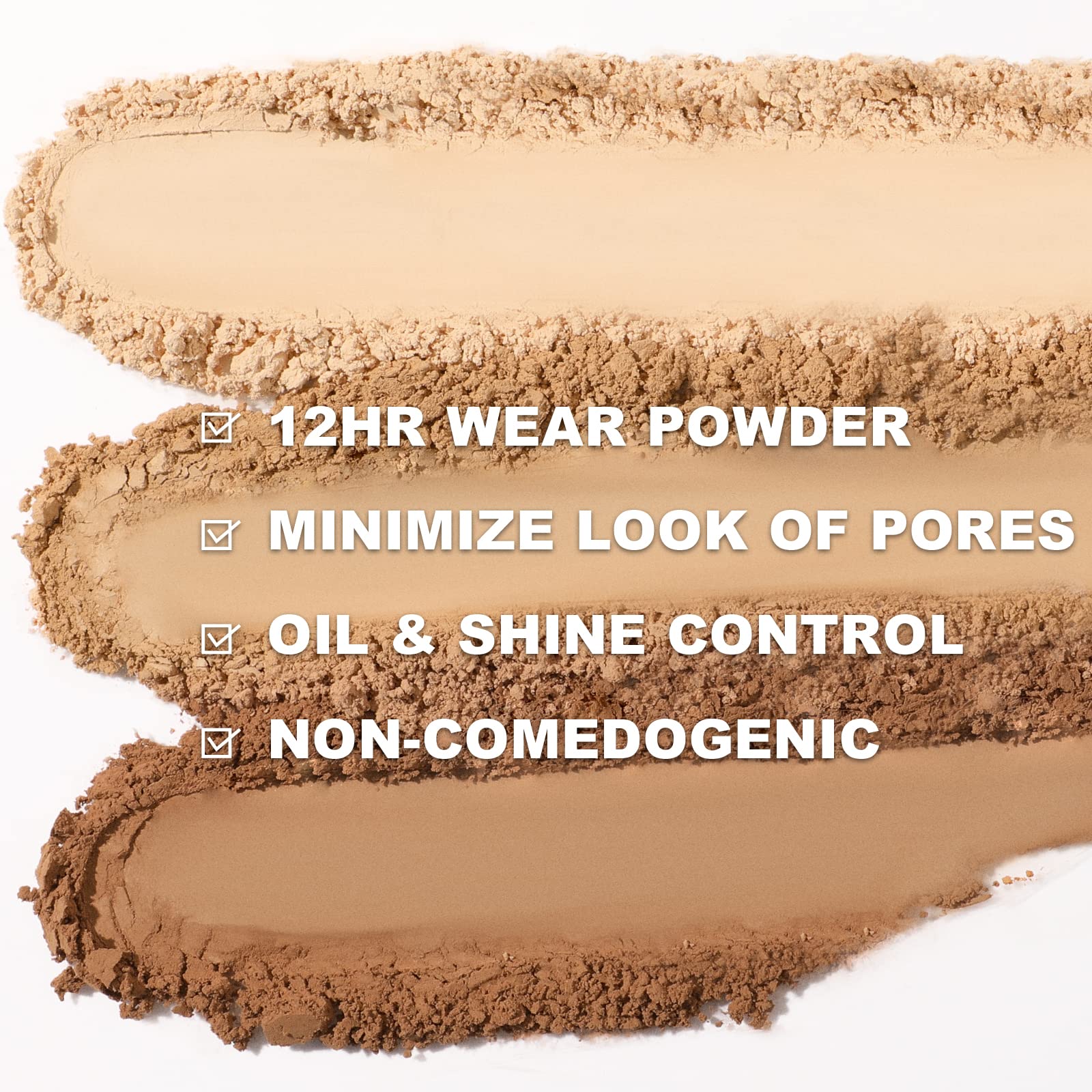 FOCALLURE Flawless Pressed Powder, Control Shine & Smooth Complexion, Pressed Setting Powder Foundation Makeup, Portable Face Powder Compact, Long-Lasting Matte Finish, Porcelain