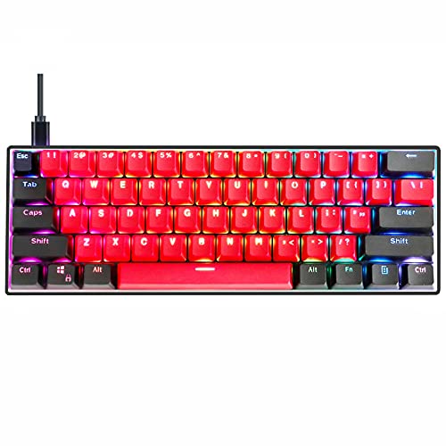 Guffercty kred Gk61 SK61 60% Mechanical Keyboard Custom Hot Swappable 60 Percent Gaming Keyboard with RGB Backlit, NKRO, Programmable for Win PC Mac (Gateron Brown, Milan)