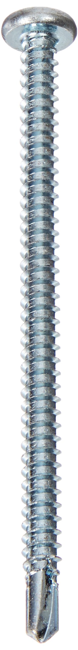 Small Parts 1048KPP Steel Self-Drilling Screw, Zinc Plated Finish, Pan Head, Phillips Drive, #3 Drill Point, #10-16 Thread Size, 3" Length (Pack of 50)