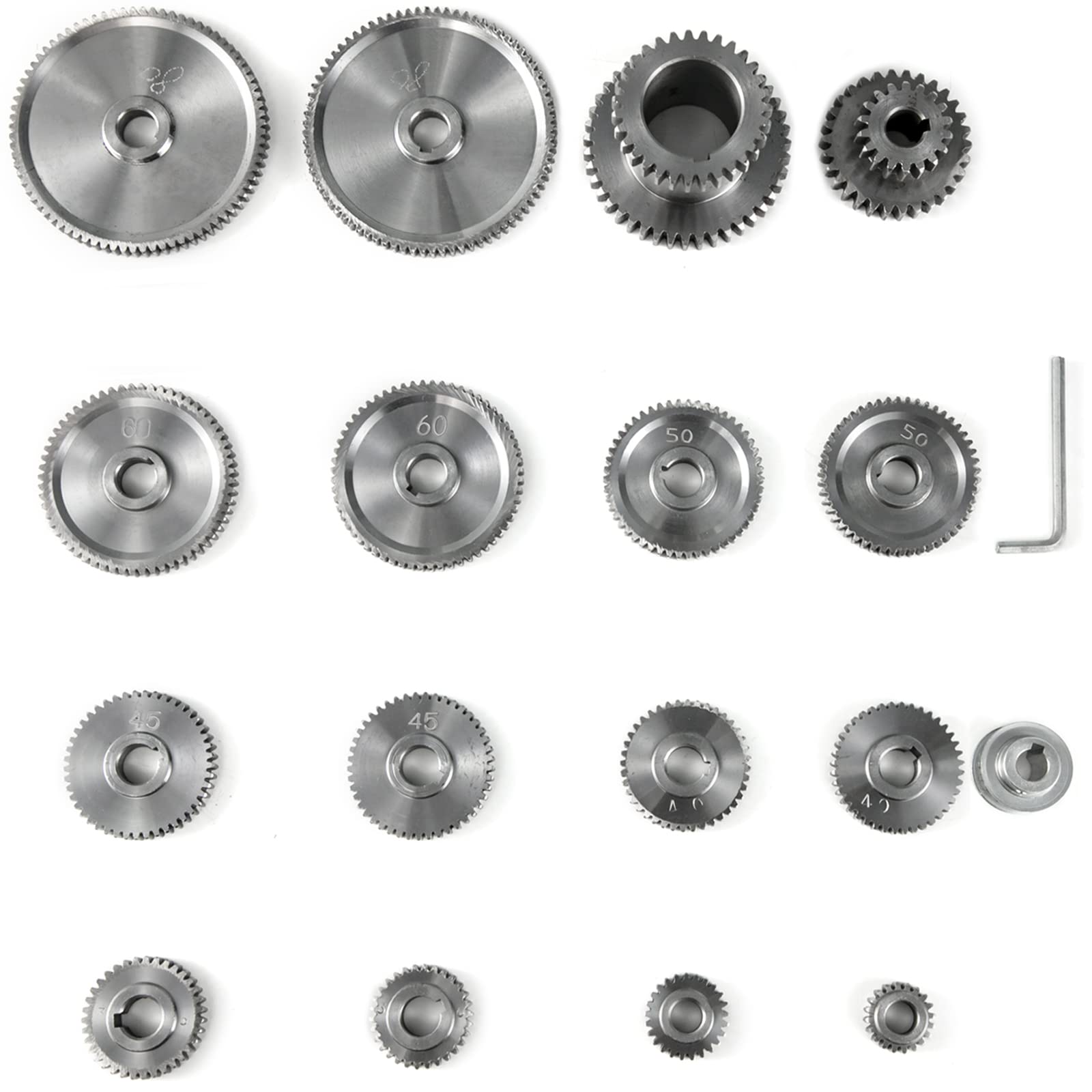 Mophorn 18pcs/Set CJ0618 Lathe Mini Lathe Gears Metal Cutting Machine Gears Lathe Gears Metal Exchange Gear (18pcs/Set)