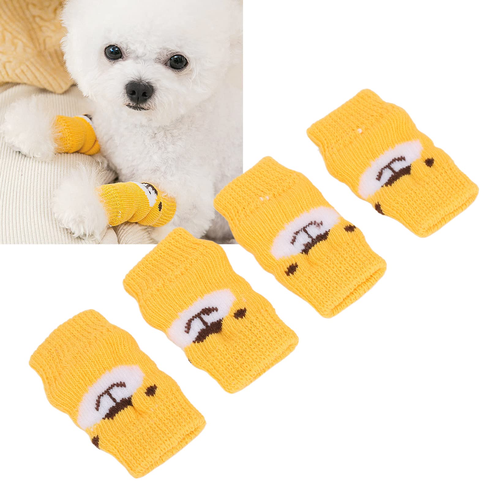 Zerodis 4pcs Pet Dog Elbow Protector, Elbow Support Wrap Pet Leg Warmers for Dogs Cats Knitted Dog Elbow Sleeve Leg Support Wrap Protectors S