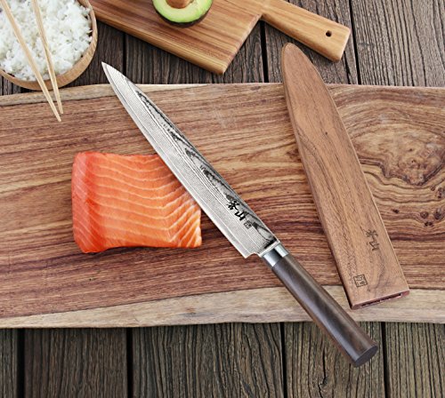 Cangshan J Series 62786 X-7 Steel Sashimi Chef Knife With Walnut Sheath, 10-Inch