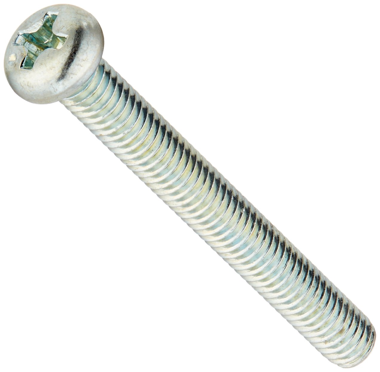 Small Parts Steel Pan Head Machine Screw, Zinc Plated, Meets JIS B1111, #2 Phillips Drive, M4-0.7 Thread Size, 35 mm Length, Fully Threaded, Imported (Pack of 25)