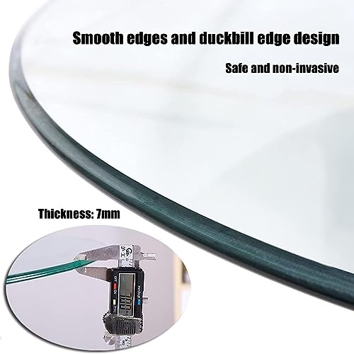 BPILOT Swivel Turntable Lazy Susan,Round Tempered Glass Table Top With Heavy Duty Aluminium Alloy Smooth Swivel Plate For Serving Trade Show Displays,customizable (Color : Clear, Size : 85cm)