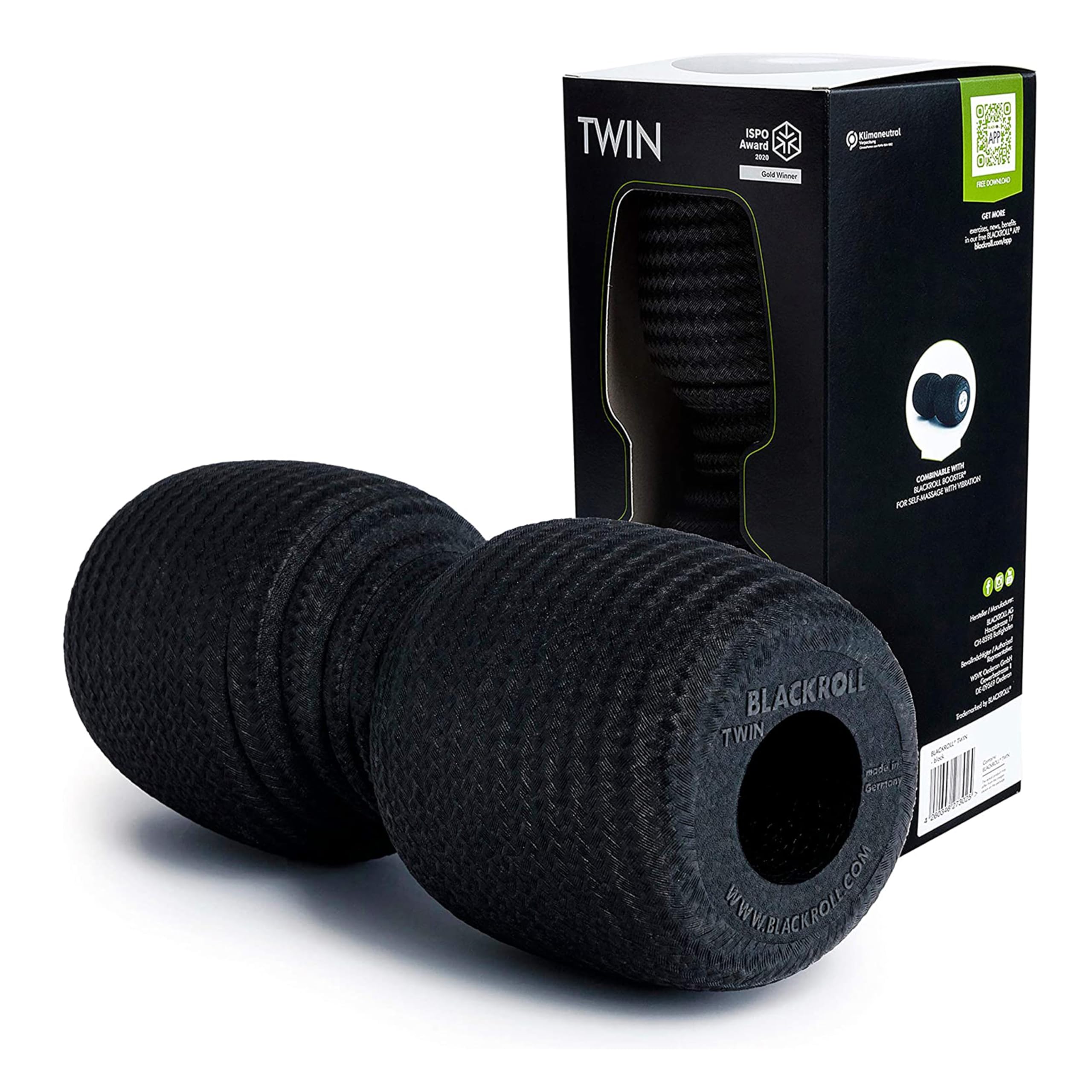 BLACKROLL - TWIN Foam Roller, Versatile Combination for Targeted Massage and Relief, Deep Tissue Massager for Back, Neck, and Muscle Recovery