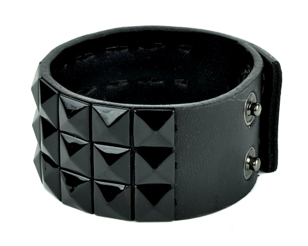 Black Pyramid Stud Wristband Gothic Jewelry Bracelet