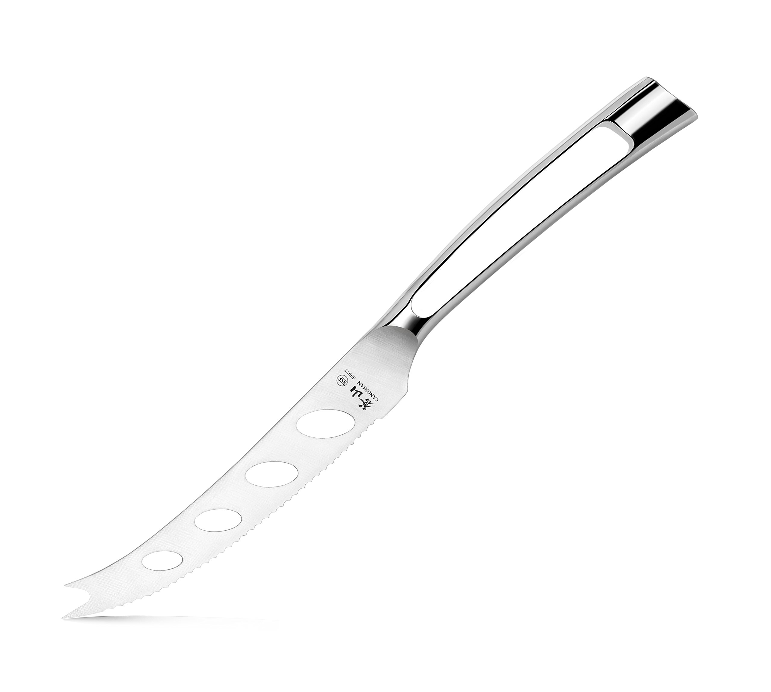 Cangshan N1 Series German Steel Forged Tomato and Cheese Knife, 5" Blade, Silver