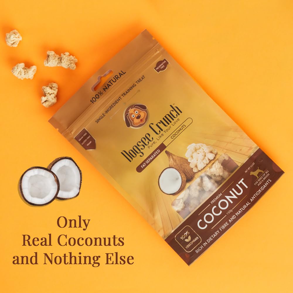 Dogsee Crunch Coconut Training Treats for Dogs 1.76oz/50g | Made from Real Coconuts | for Better Digestive Health | Freeze-Dried Training Treats