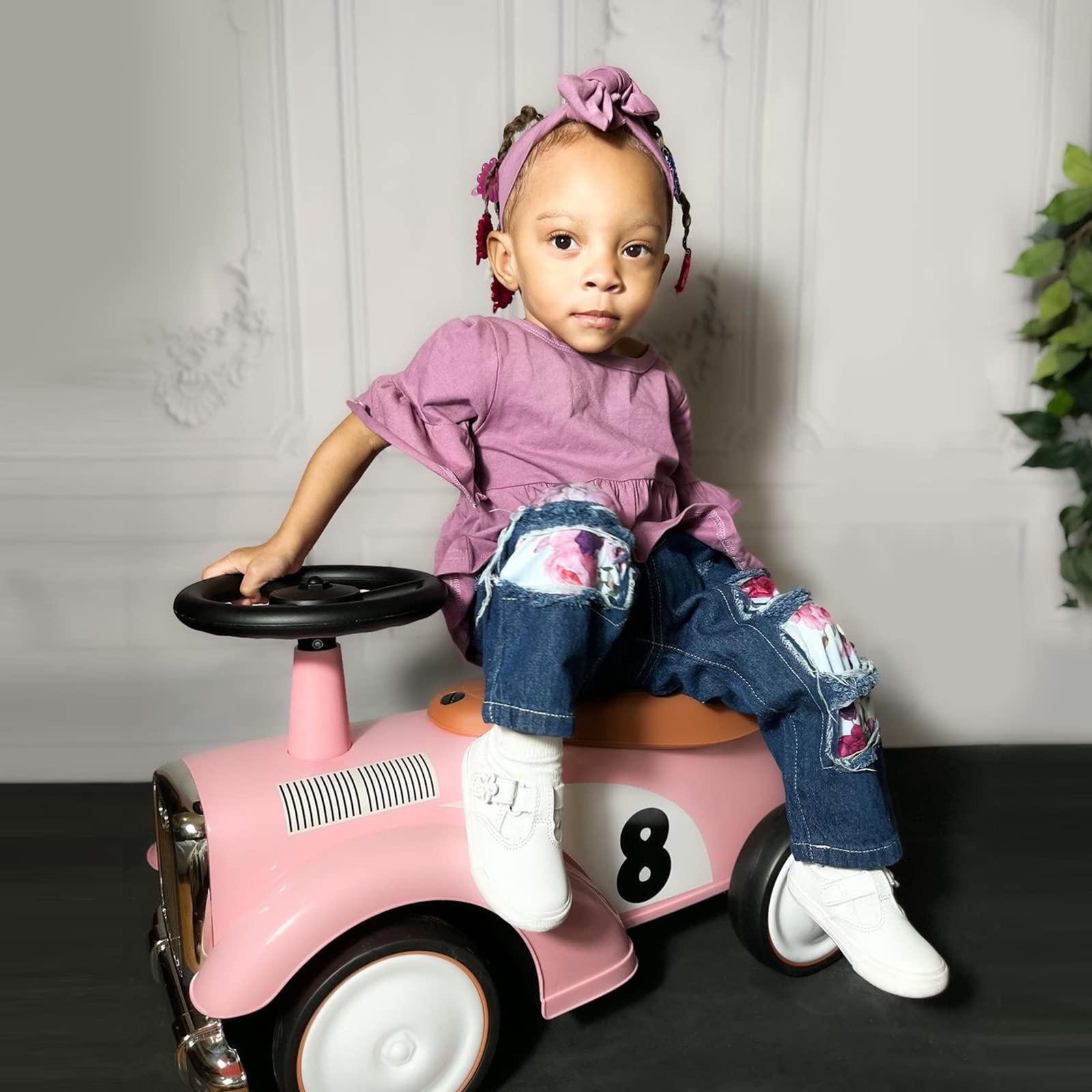 Toddler Car - JOYLDIAS Ride on Cars for Toddlers for 1.5-3 Years Old with Limited Steering Wheels, Secret Storage, Pink