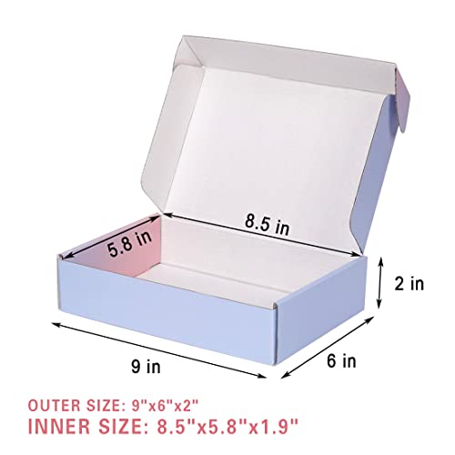 DERZIFUN 30 Pack 9x6x2 Inch Shipping Boxes Packaging for Small Business, Corrugated Box Mailers for Mailing, Recyclable Cardboard Packing Literature Mailer Gift Boxes