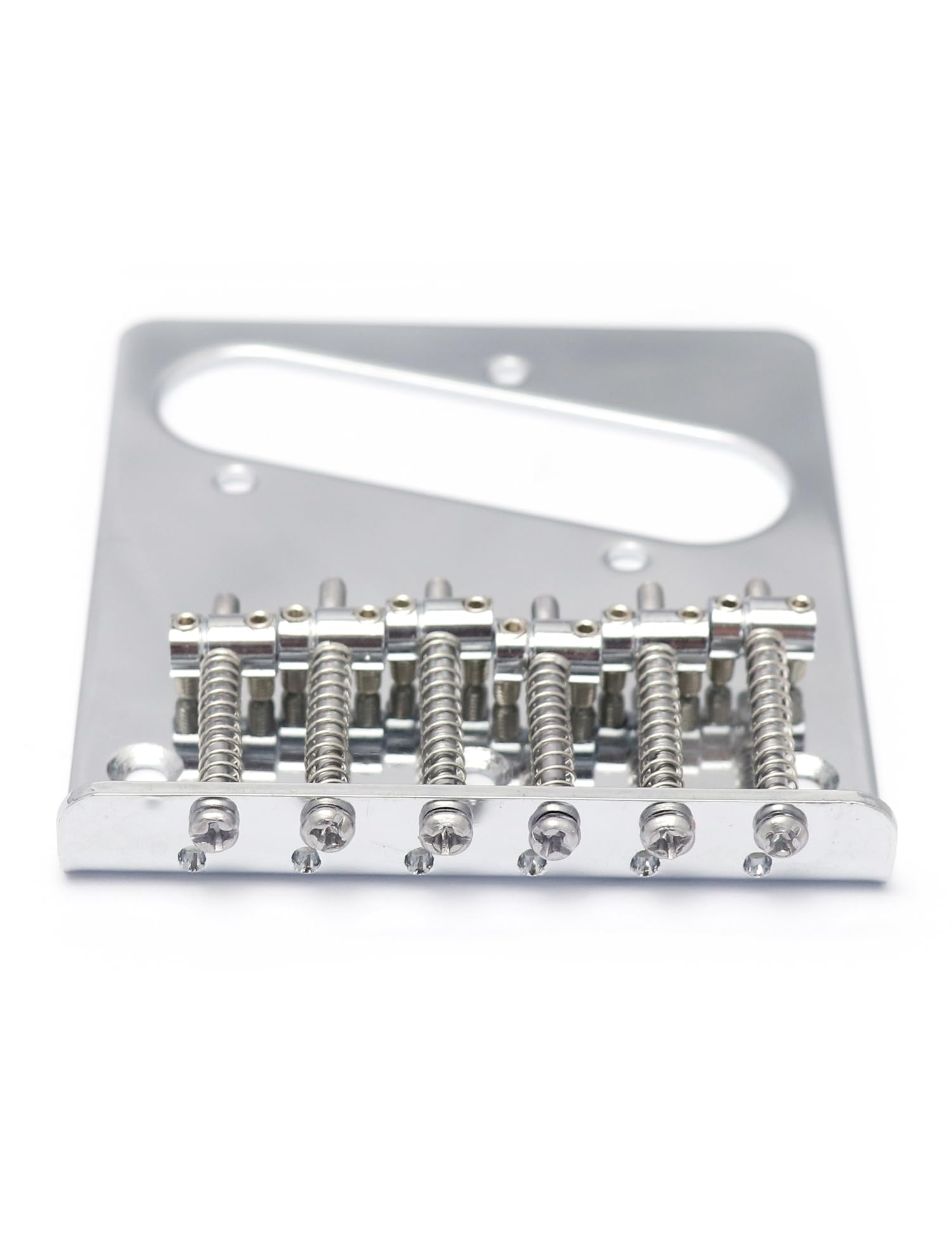 Metallor Guitar Bridge Vintage Style Top Loader Bridge 6 Saddles Compatible with Tele Telecaster Style Electric Guitar Parts Replacement Chrome.