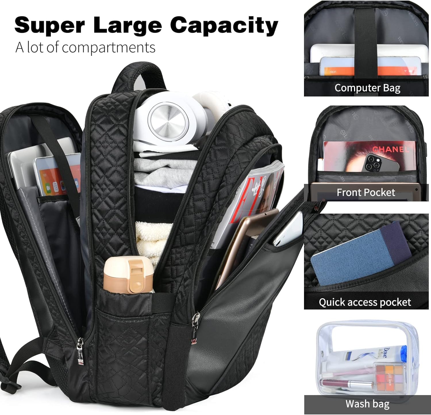 BAGNN 15.6'' Laptop Backpack for Men & Women, Birthday Gifts College Backpack with USB Charging Port, Carry on Backpack for Airplanes